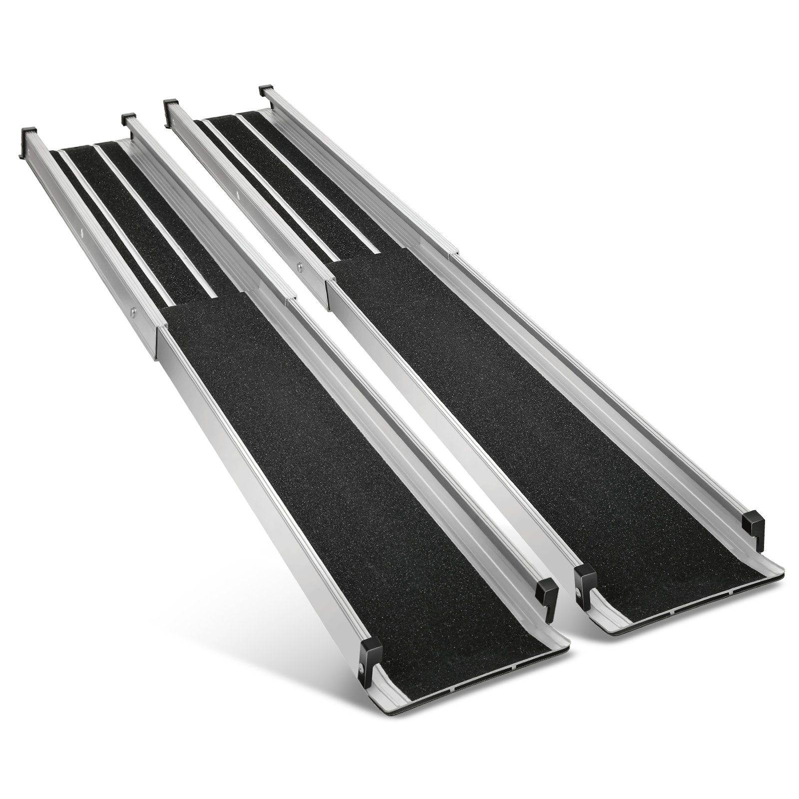 MoNiBloom Adjustable Wheelchair Ramp, Non-Slip Aluminum Telescoping ...