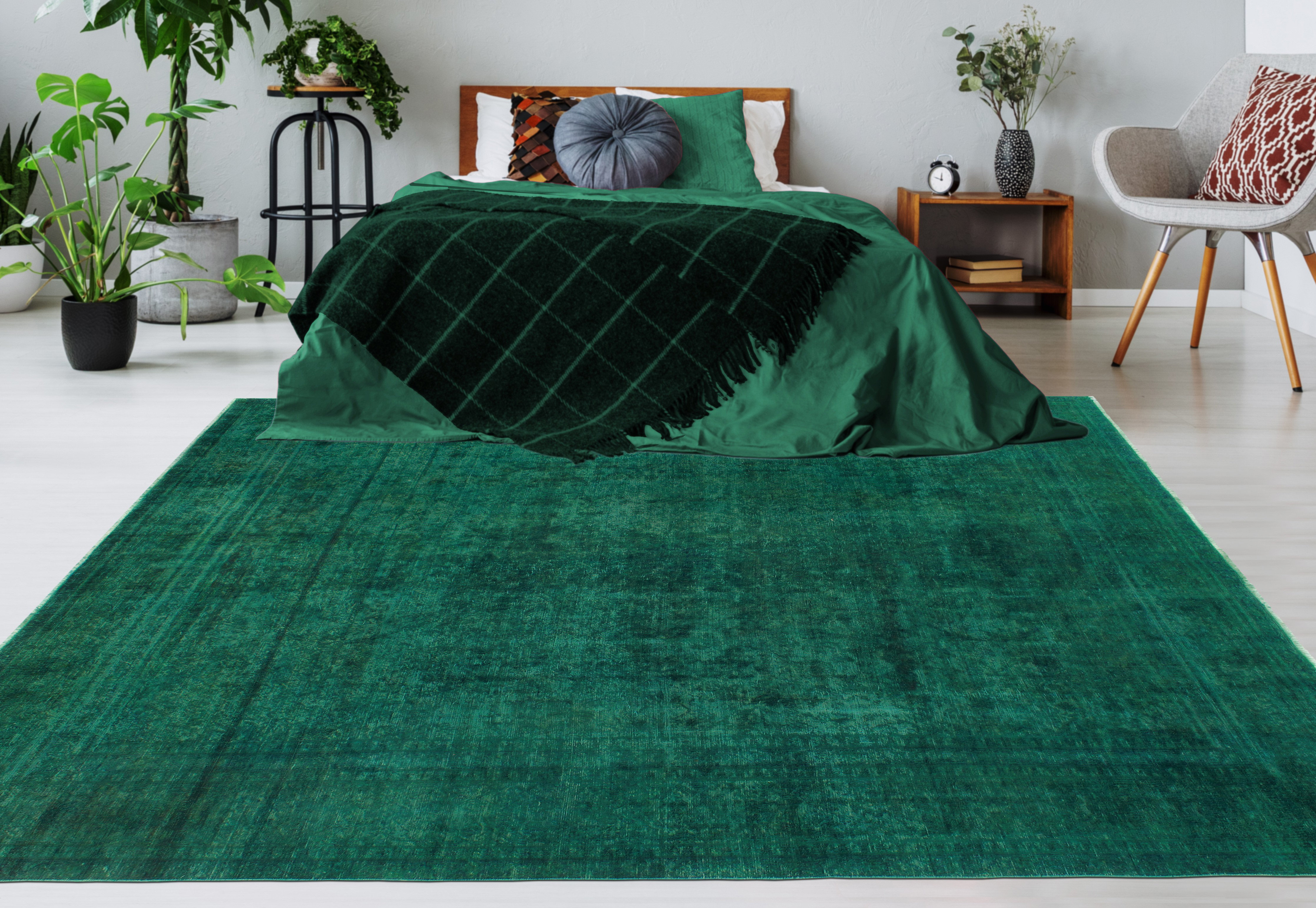 Isabelline Vintage Overdyed Shari Green Rug | Wayfair