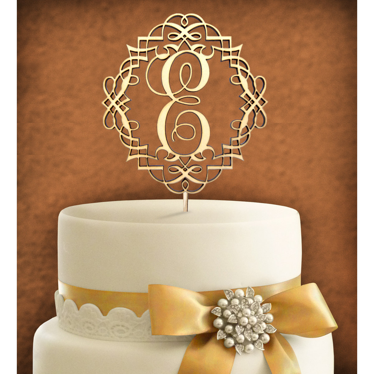 aMonogram Art Unlimited Diamond Frame Cake Topper | Wayfair
