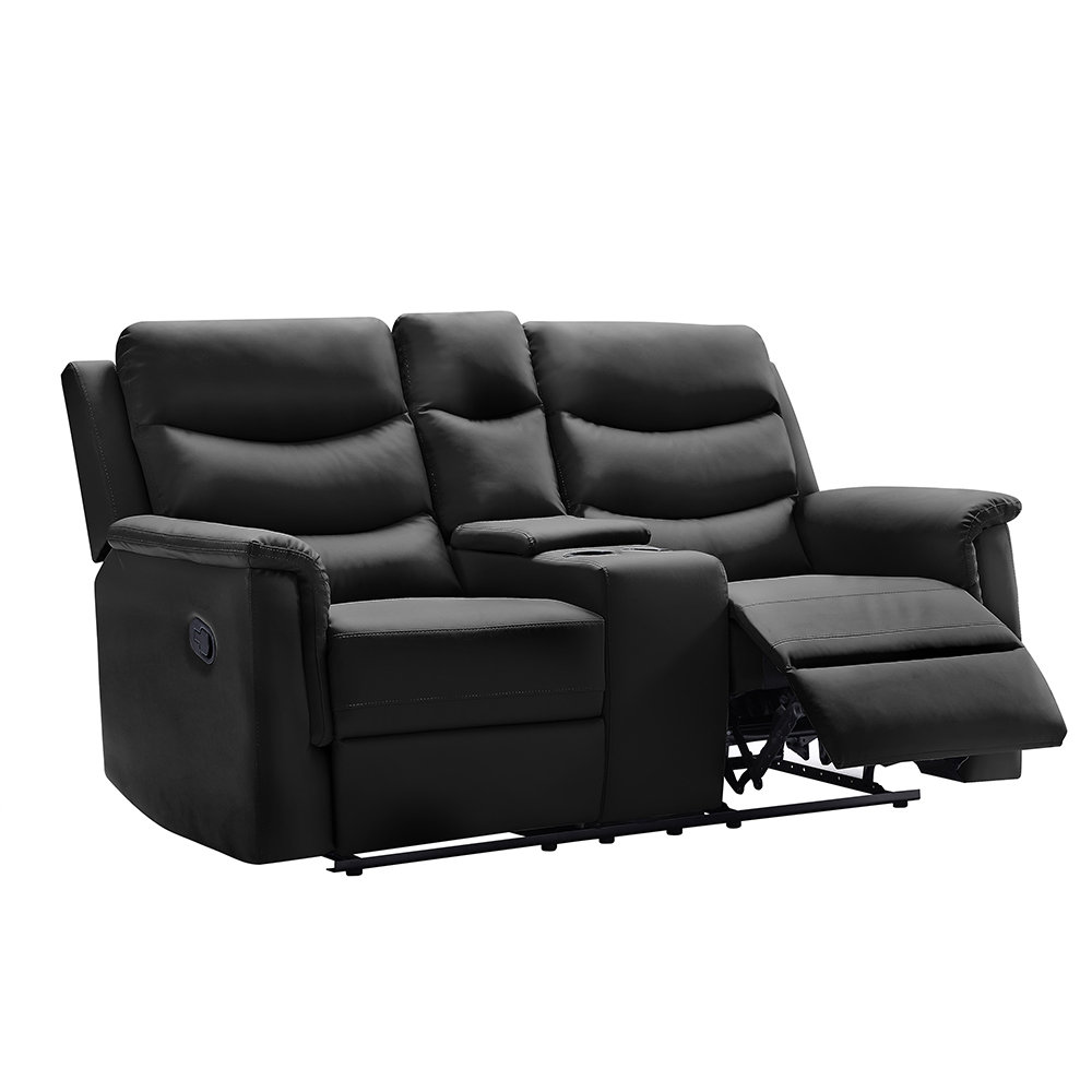 Ebern Designs 2-SEATER MOTION SOFA BLACK | Wayfair