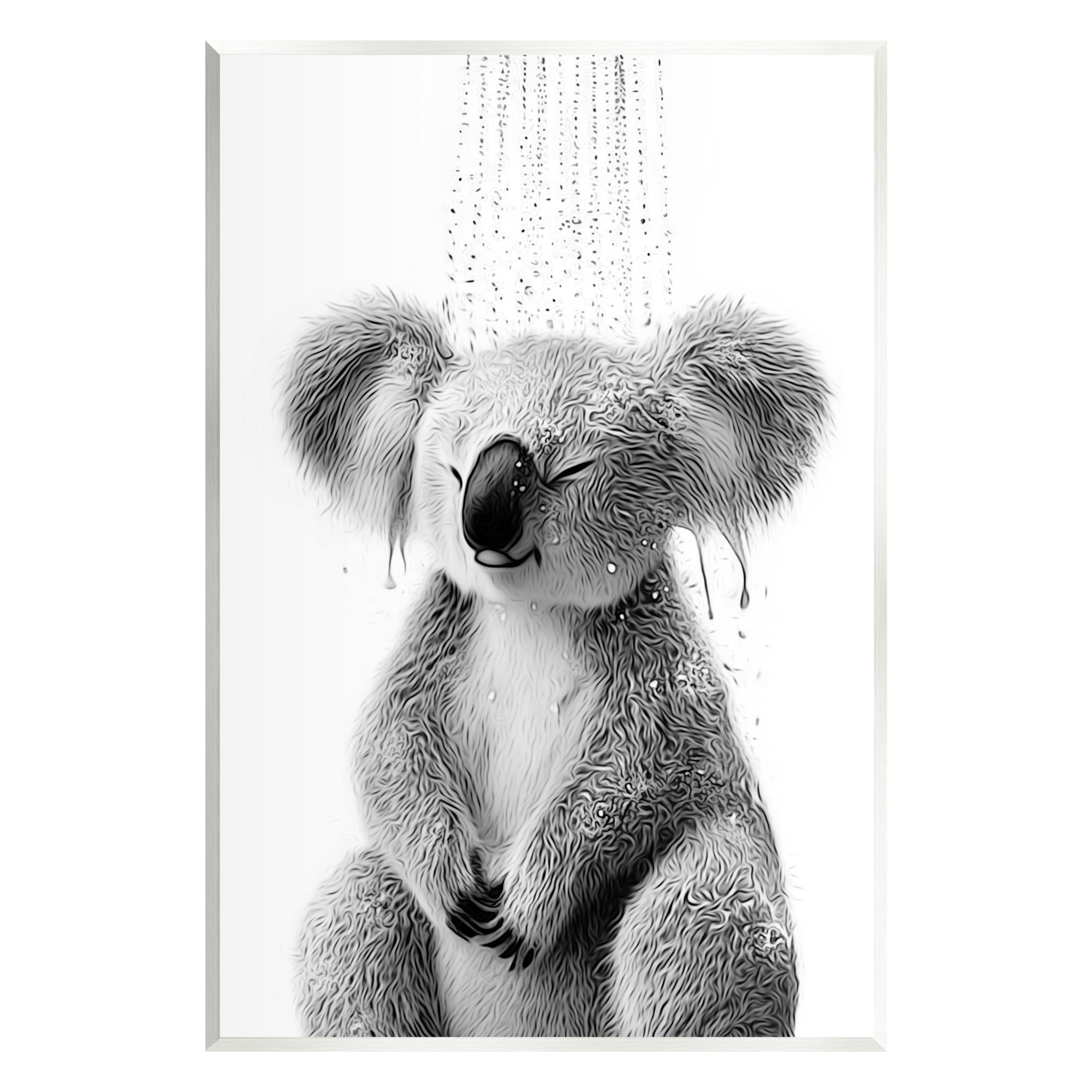 Stupell Industries Koala Bathroom Splash Framed Giclee Art Design By ...