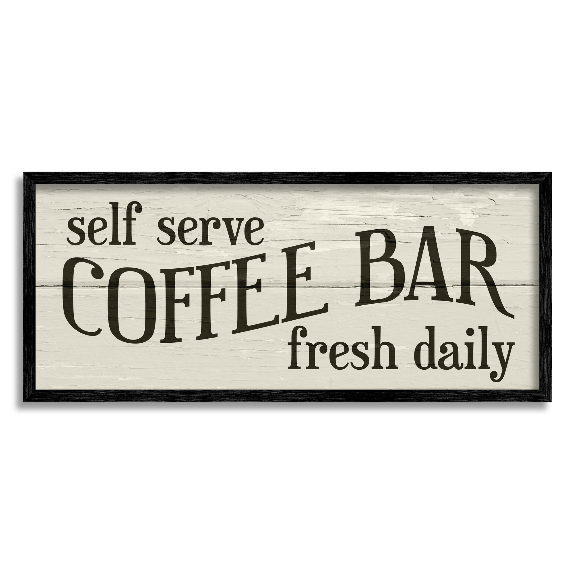 Stupell Industries Self Serve Coffee Bar Sign Rustic Plank Pattern ...