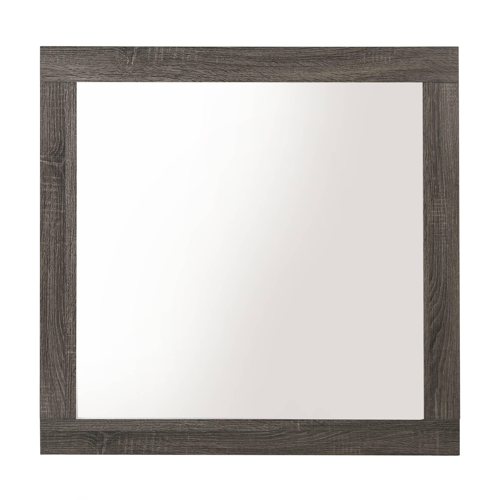 Gracie Oaks Brazell Rustic Gray Oak Finish Mirror | Wayfair