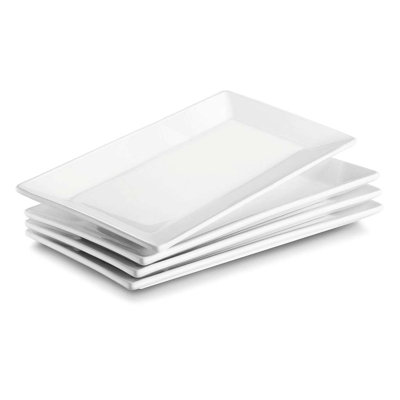 white rectangle plates