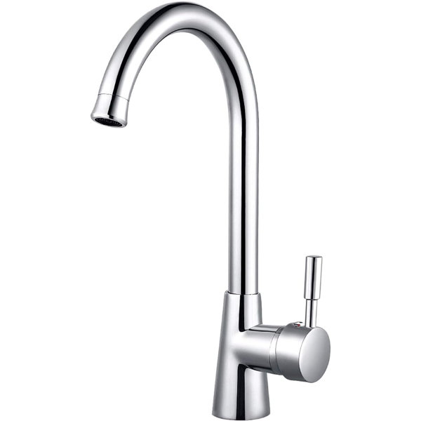 Latitude Run 360° Rotating Kitchen Faucet with Red Copper & Stainless ...