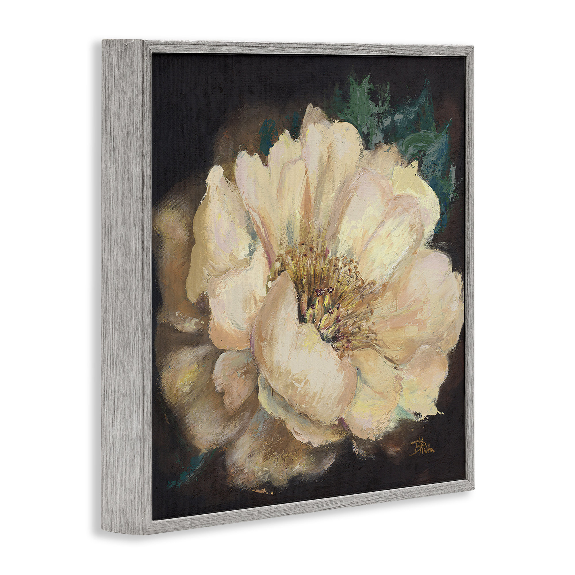 Stupell Industries Blooming White Magnolia Framed Giclee Art by ...