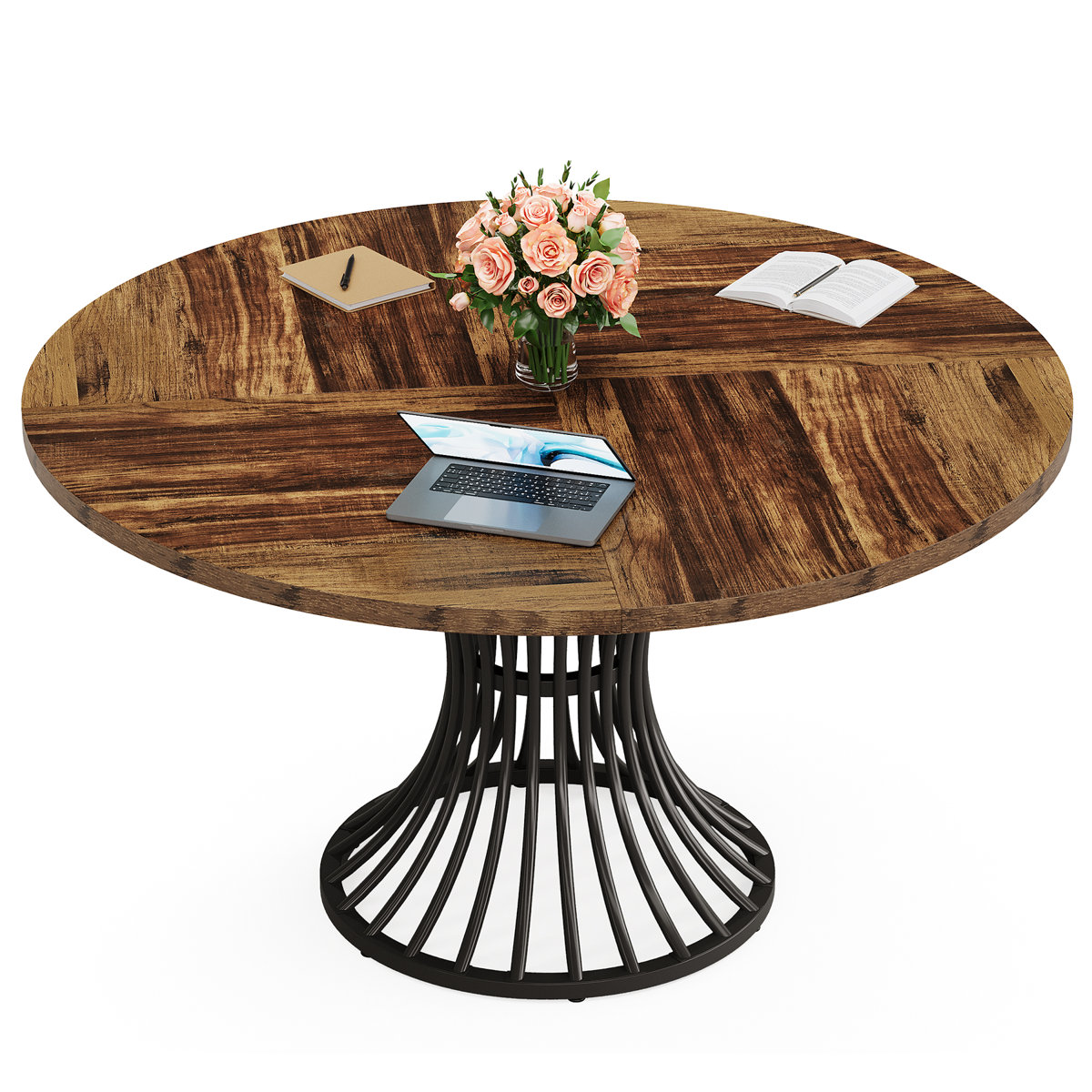 Williston Forge 47 Inch Round Conference Table For 4-6, Conference Room ...