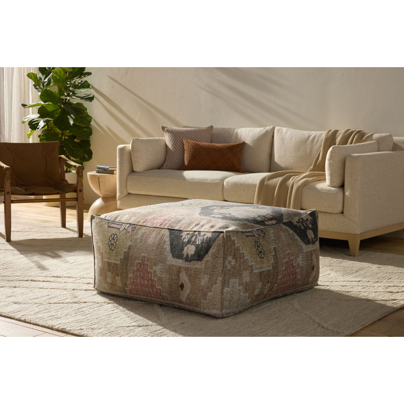 Bungalow Rose Garold Taupe / Multi Pouf | Wayfair