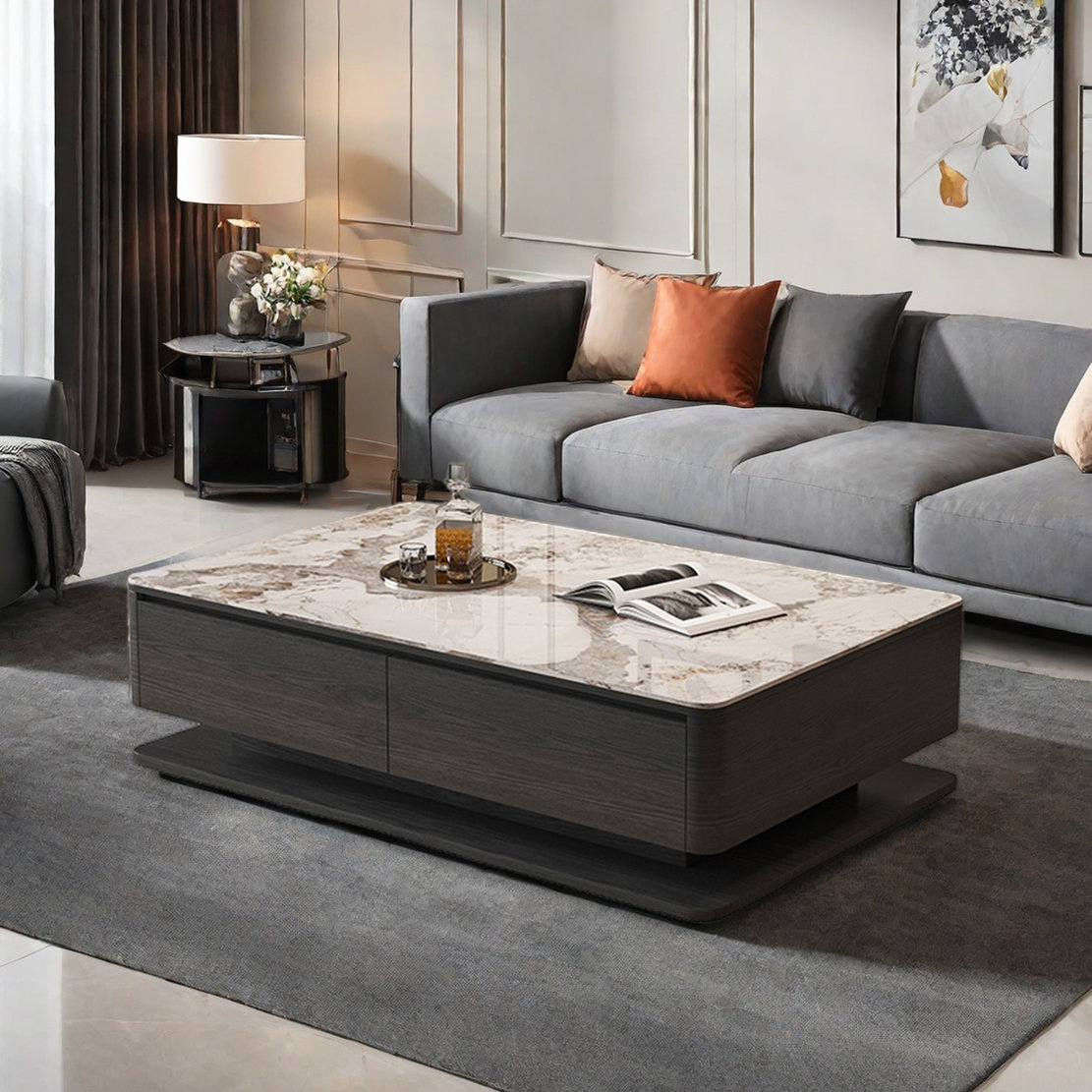 Orren Ellis Italian rectangular stone slab coffee table - Wayfair Canada