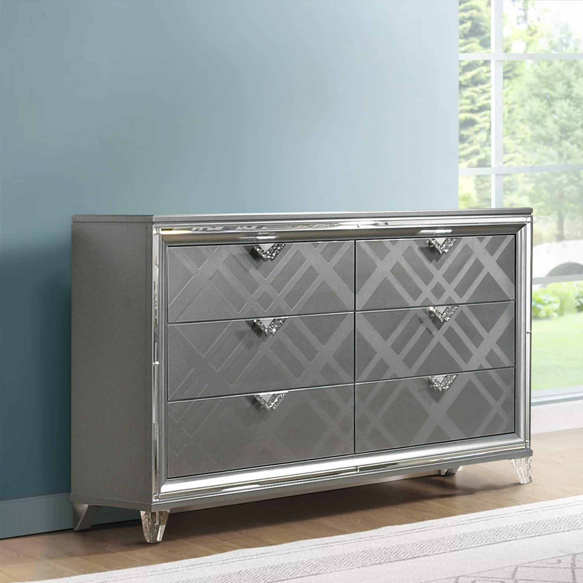 Rosdorf Park Bellmon Wooden 6 Drawer Double Dresser | Wayfair