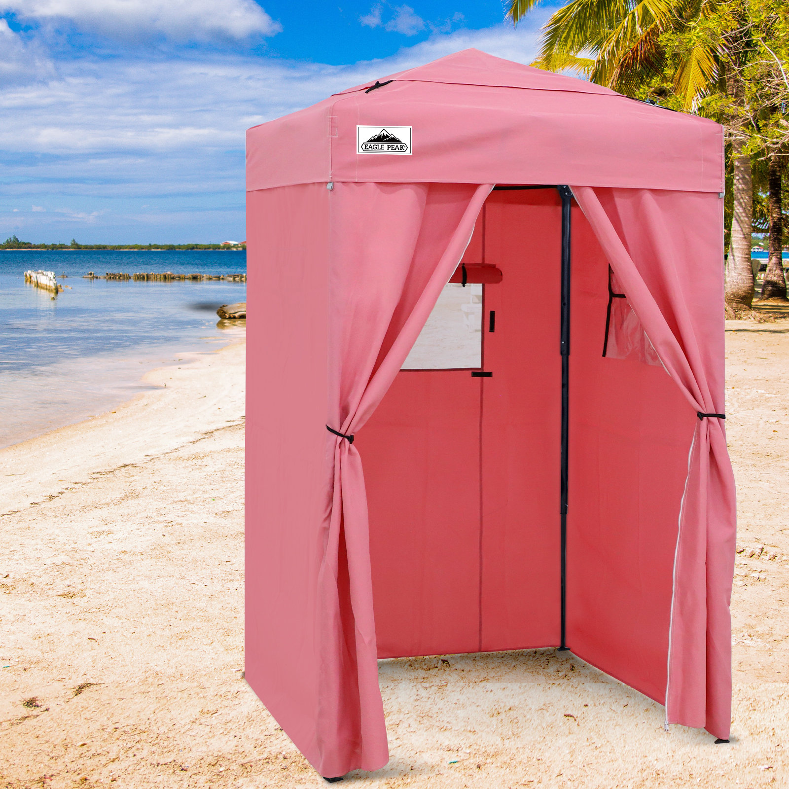 EAGLE PEAK Flex Ultra Compact 4 Ft. W x 4 Ft. Metal Pop-Up Vented Top Changing Room Canopy | Wayfair