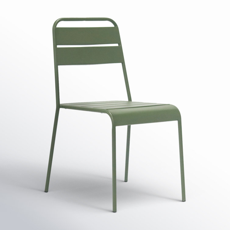 AllModern Pendry Powder Coated Steel Outdoor Stacking Dining Side Chair ...