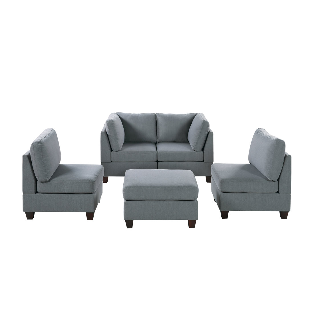 Ebern Designs Beja Modern Sofa MODULA SET 5PC, Modern Sofa, Accent Sofa ...