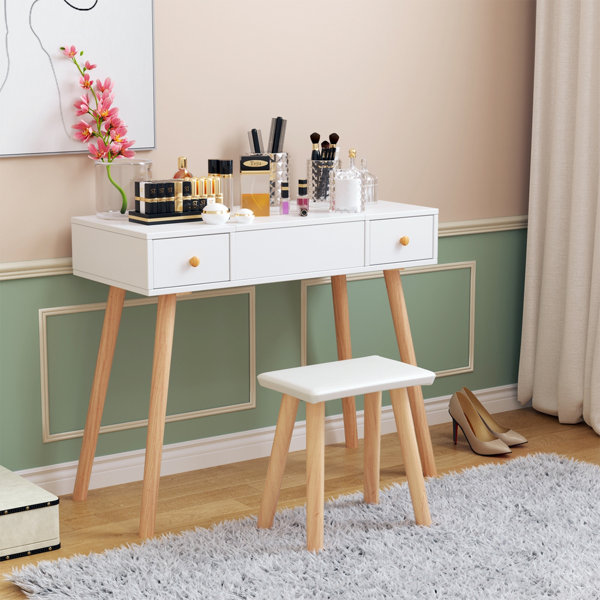 Hykkon Sven Dressing Table Set with Mirror & Reviews | Wayfair.co.uk