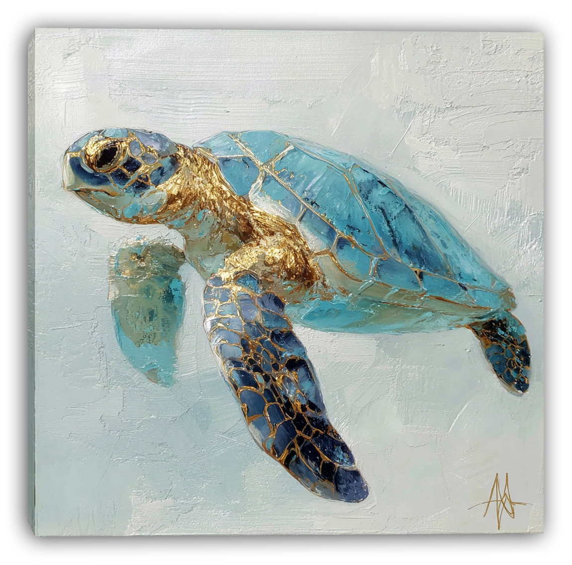 Dovecove Aqua Majesty Wrapped Canvas Wall Art | Wayfair