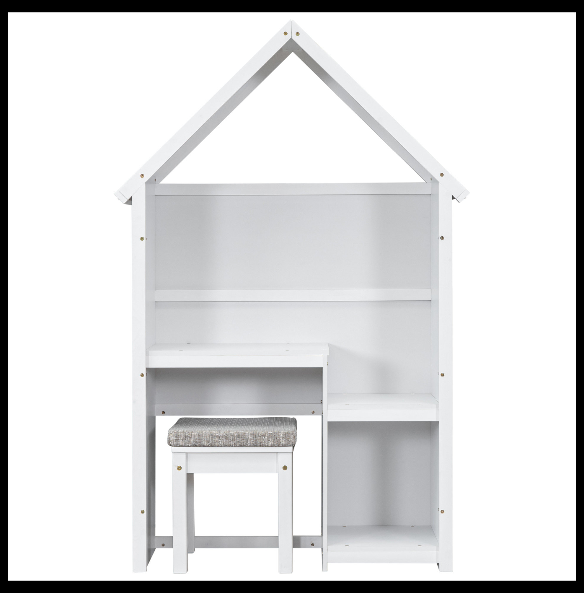 Harper Orchard House-Shaped Kids Desk with a cushion stool,House-Style ...