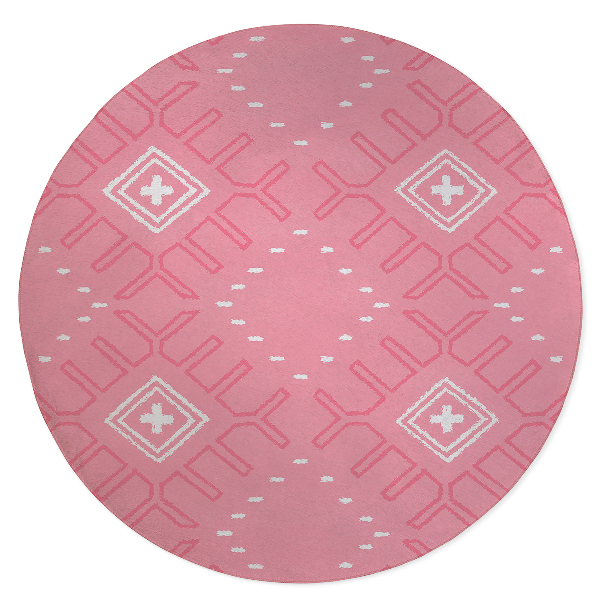 KAVKA DESIGNS Geometric Pink Area Rug | Wayfair