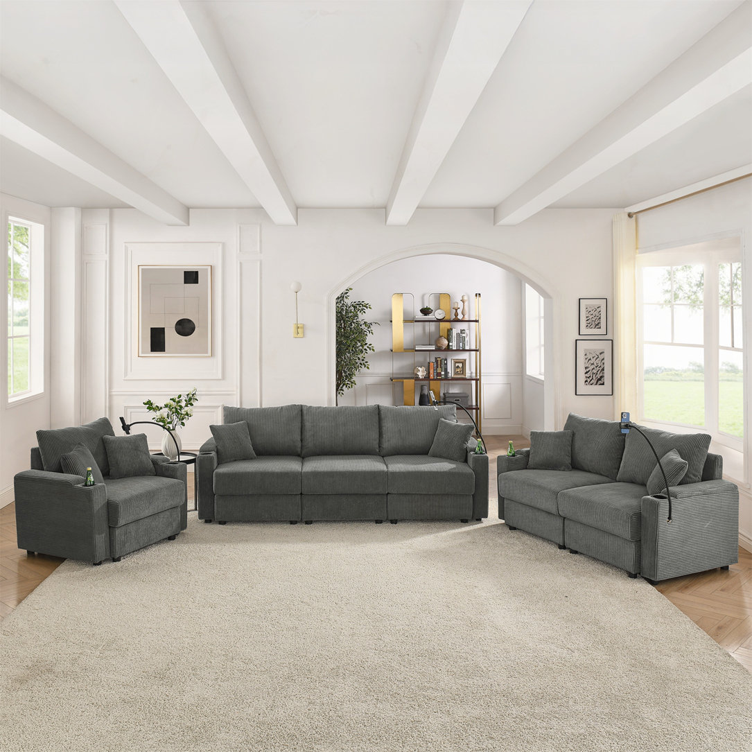 Latitude Run® Modern 6 seats Sofa set with Storage | Wayfair