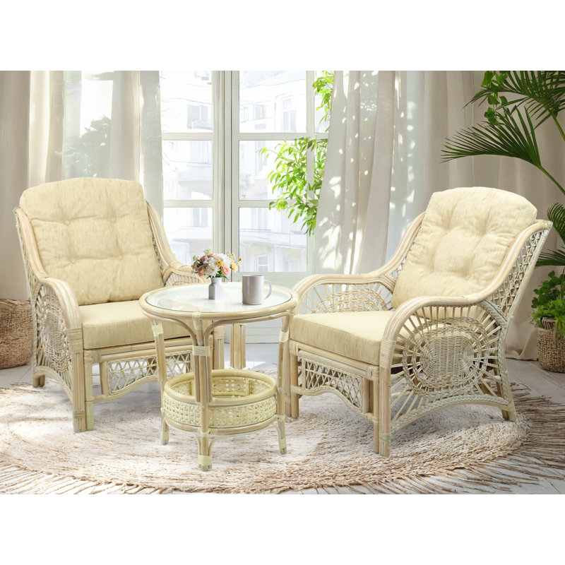 Bay Isle Home™ Zooey 2 Piece Malibu Living Chairs Natural Rattan Wicker ...