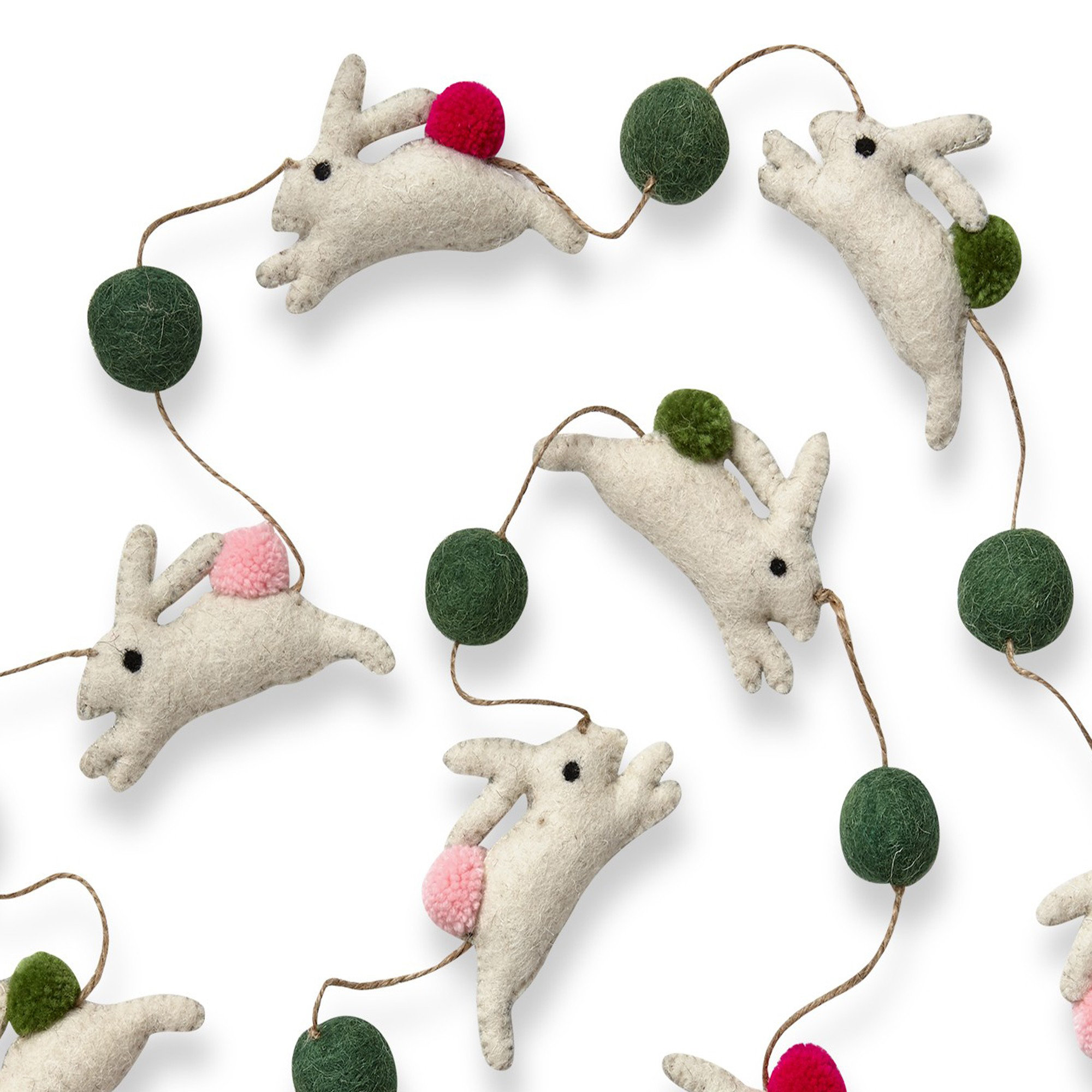 The Holiday Aisle® Easter Bunny Wool Felt Garland | Wayfair