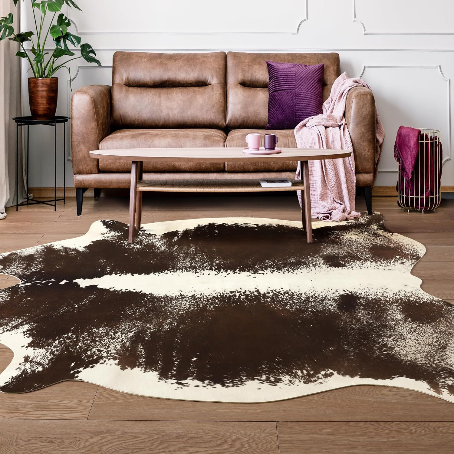 Union Rustic Novelty Landenn Commercial Use Faux Cowhide Area Rug with ...