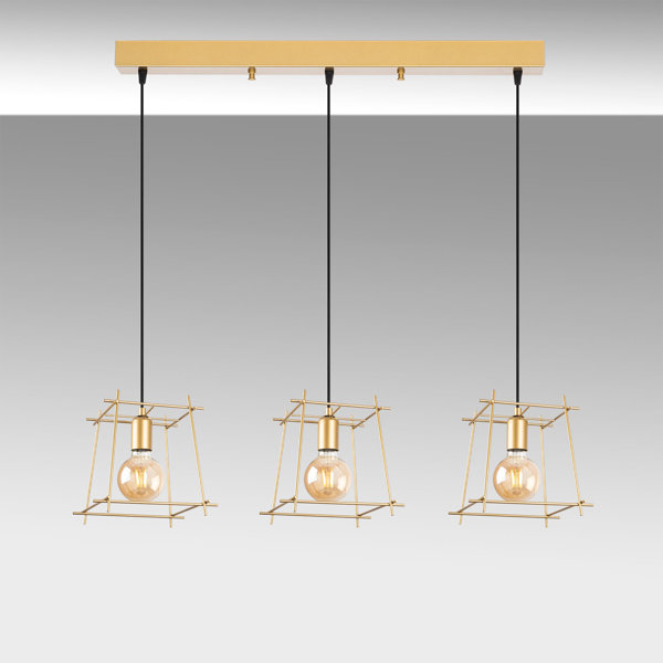 East Urban Home 3 - Light Shiny Gold Kitchen Island Pendant | Wayfair