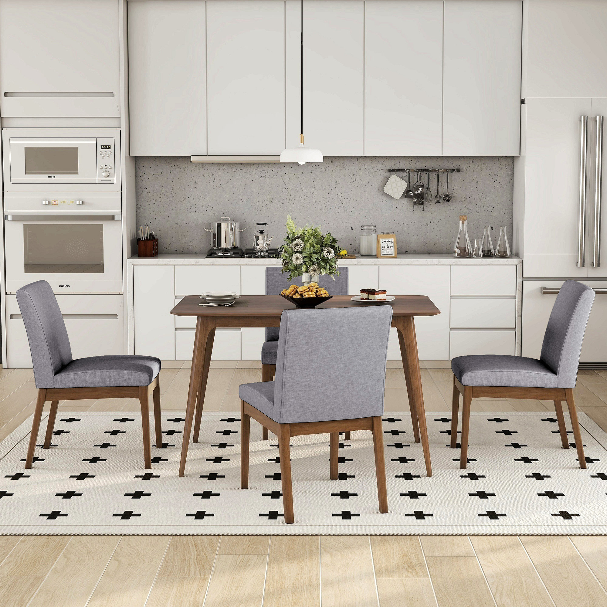 Latitude Run® 5-Piece Dining Table Set With One Solid Wood Frame Table ...