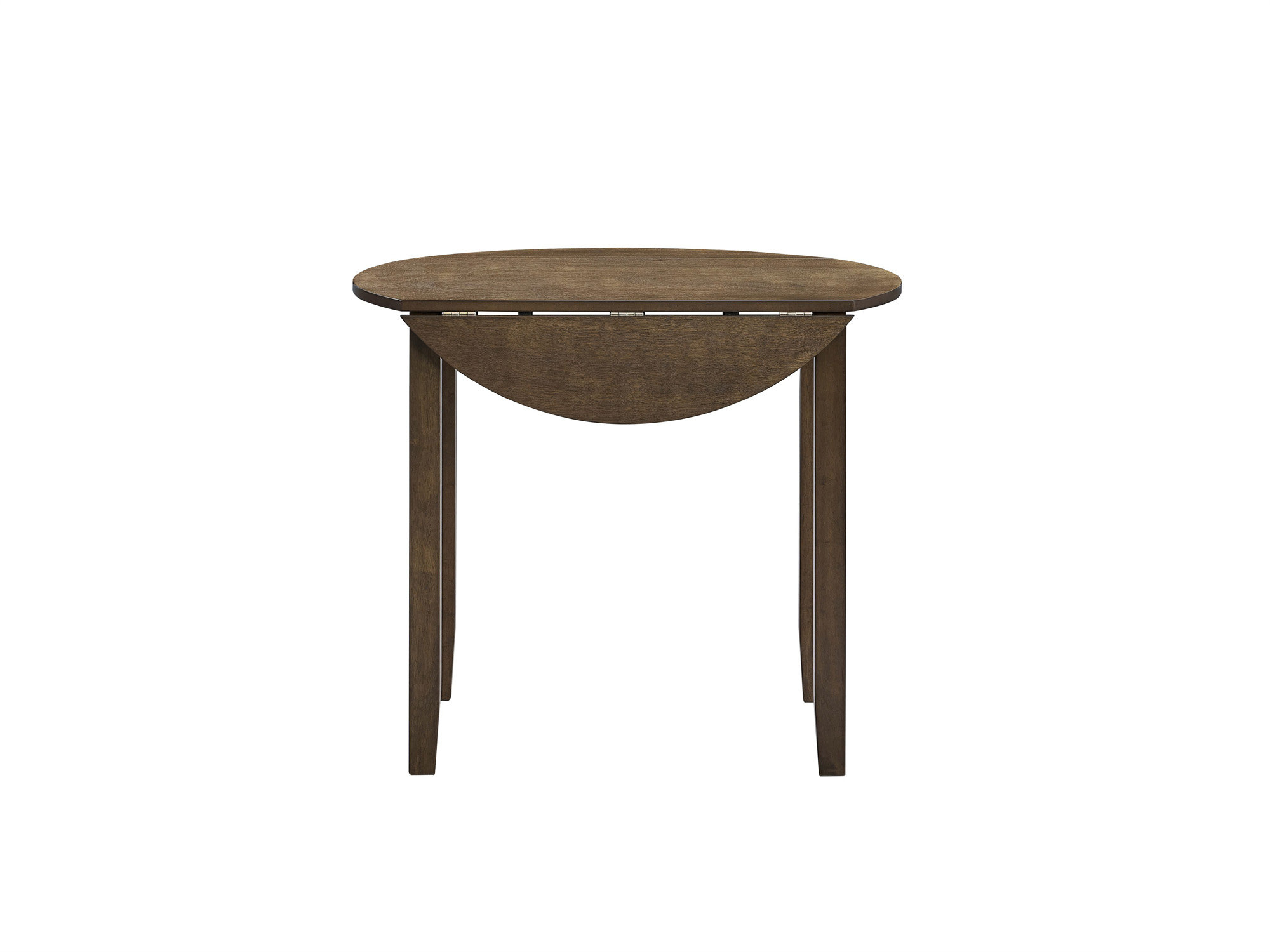 Winston Porter Damica Walnut Round Dining Table With Drop Leaf ...