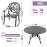Bloomsbury Market 5-Piece 47.24 -inch Round Table Cast Aluminum Outdoor ...