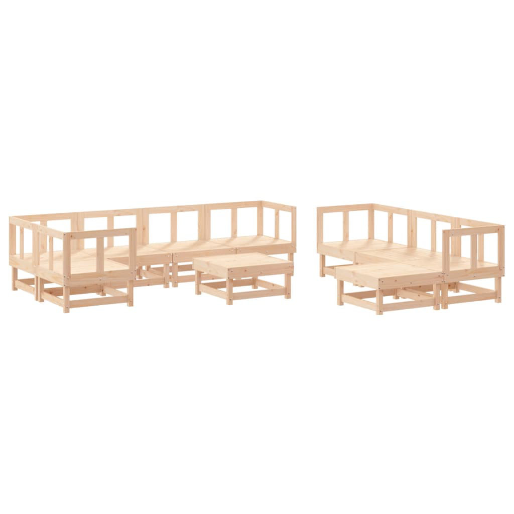 Gracie Oaks Garden Lounge Set Natural Wood Solid Pine Wood, Plywood Set ...