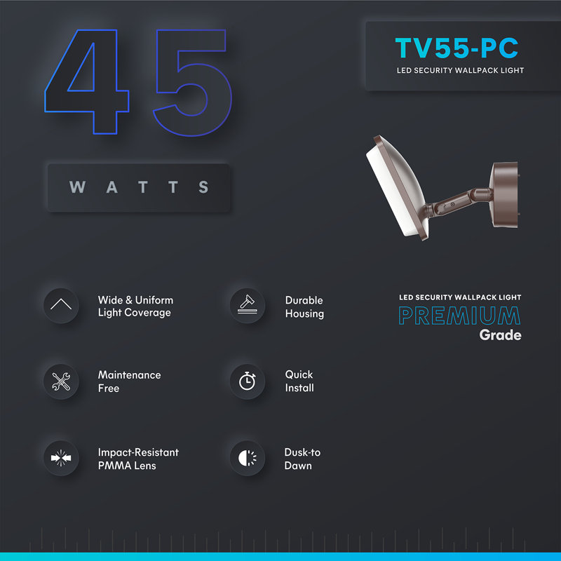 Probrite LED Large Flood Light - 5500 Lumen - 4000K - Bronze | Wayfair