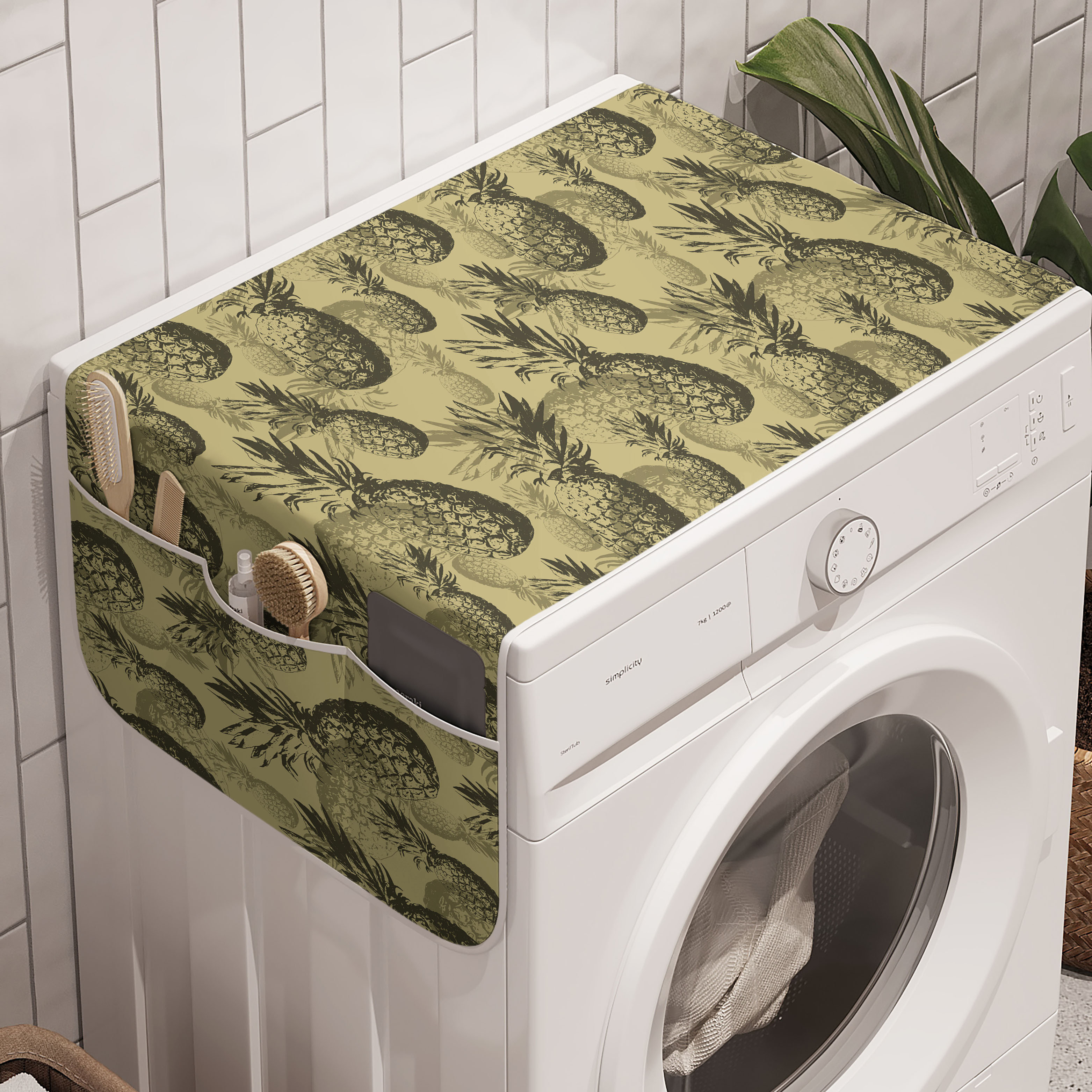 East Urban Home Pineapple Washing Machine Organizer Pack Of 2 47" X 18. ...