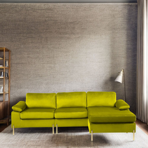 Mercer41 Seph 2 - Piece Velvet Sectional | Wayfair