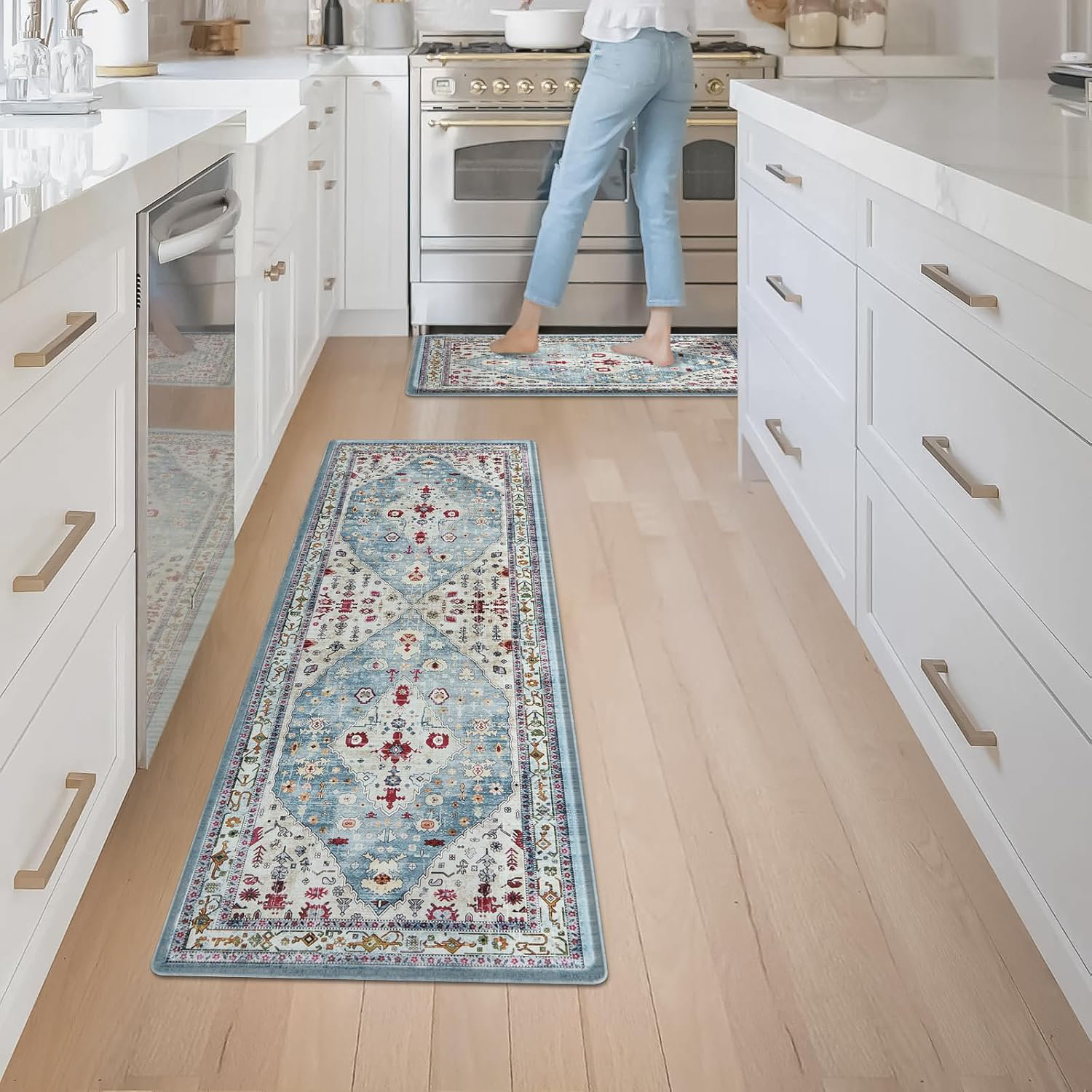 Prep & Savour Boho Cushioned Anti-Fatigue Kitchen Rugs Set of 2 | Wayfair