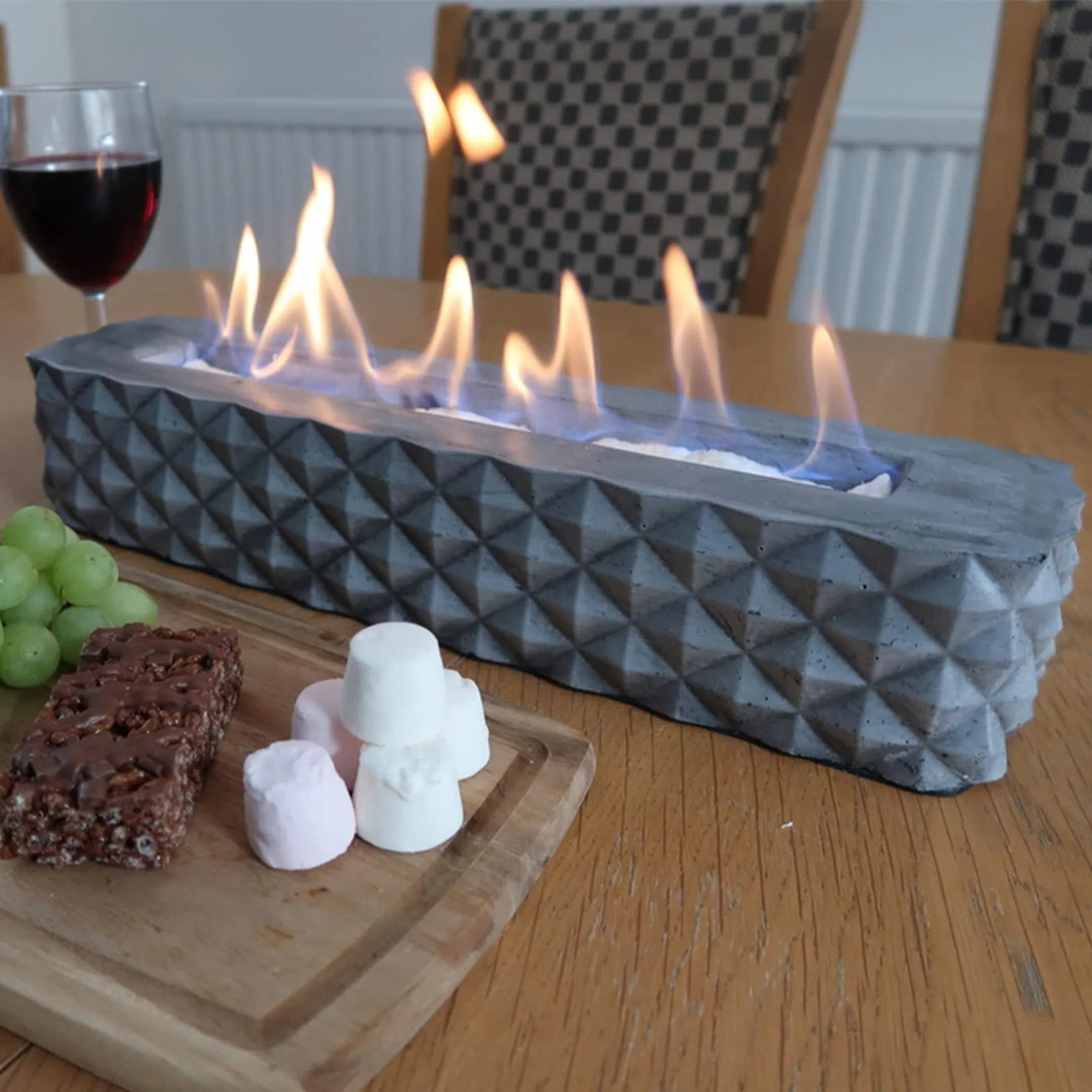 CMCUSTOM Large Rectangle Tabletop Fire Pit - Portable Bioethanol ...