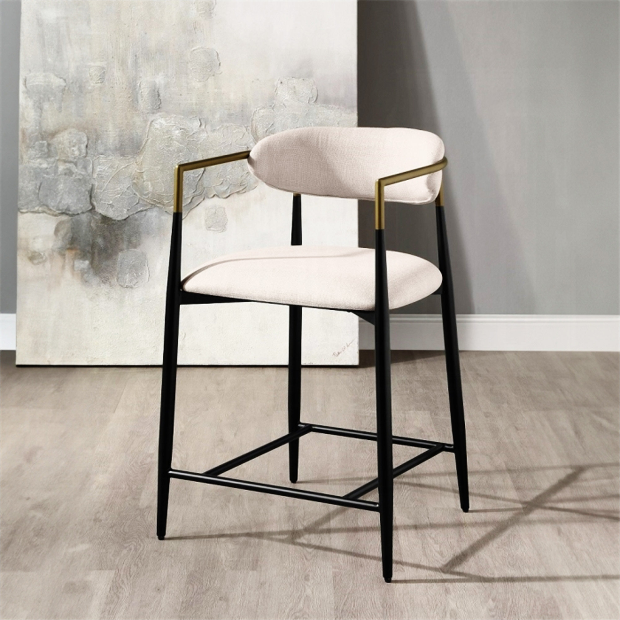 Mercer41 Jaramillo Black Finish Counter Height Chair,Upholstered dining room chair,dinning chair ...