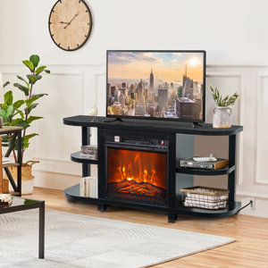 Latitude Run® 48" TV Stand With 18" Insert Electric Fireplace And Open ...