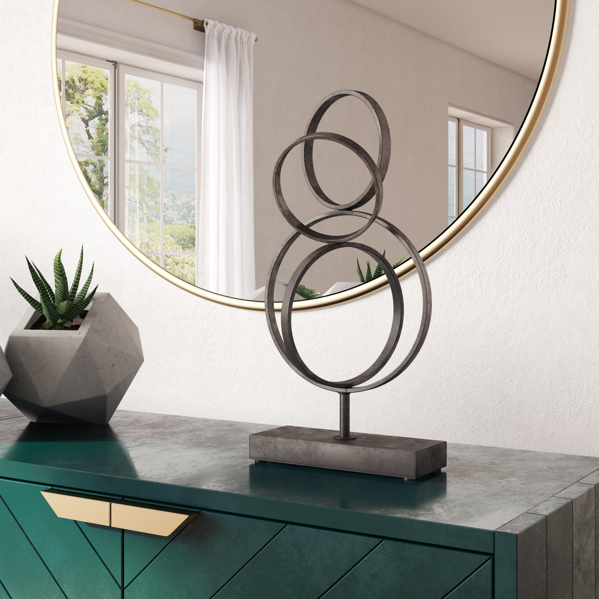 Ivy Bronx Keya Metal Abstract Table Top Sculpture & Reviews | Wayfair