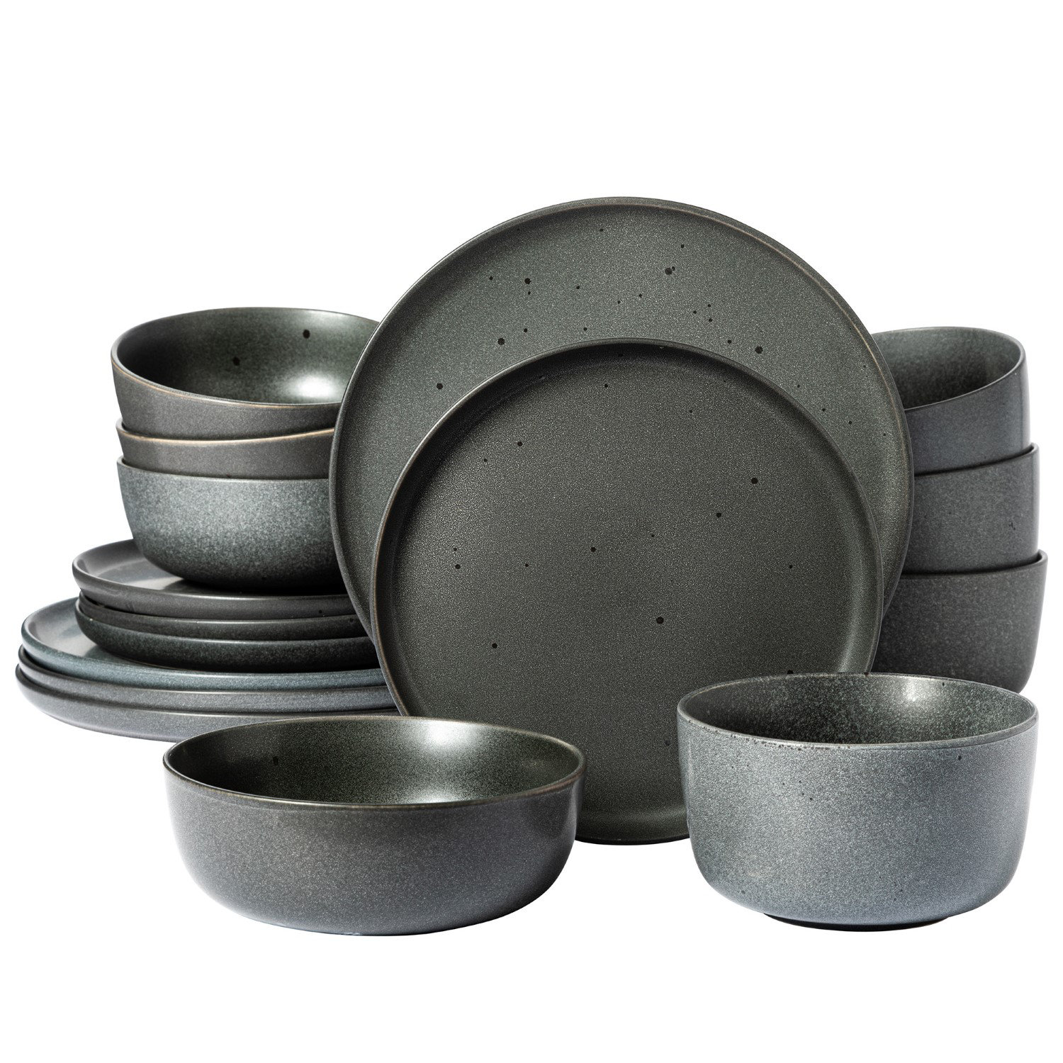 Gibson Elite James Street 16 Piece Stoneware Matte Reactive Double Bowl ...