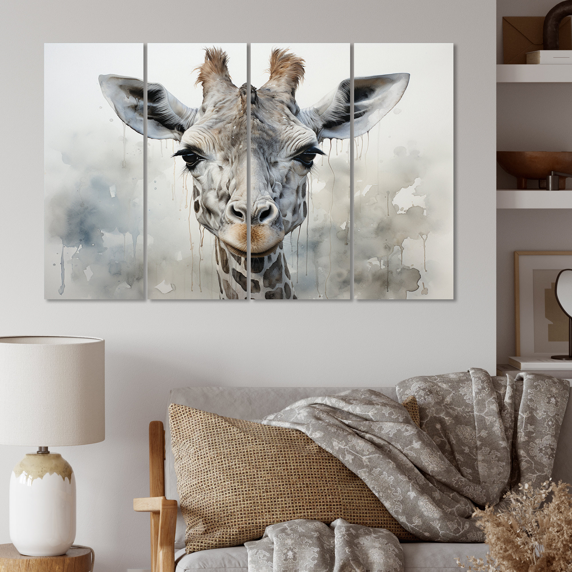 Design Art Giraffe Graceful Necks - Animals Metal Wall Art Prints Set ...
