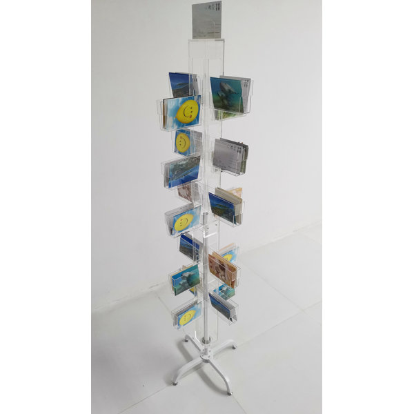 FixtureDisplays Greeting Card Rack Clear Plexiglass Spinner Retail ...