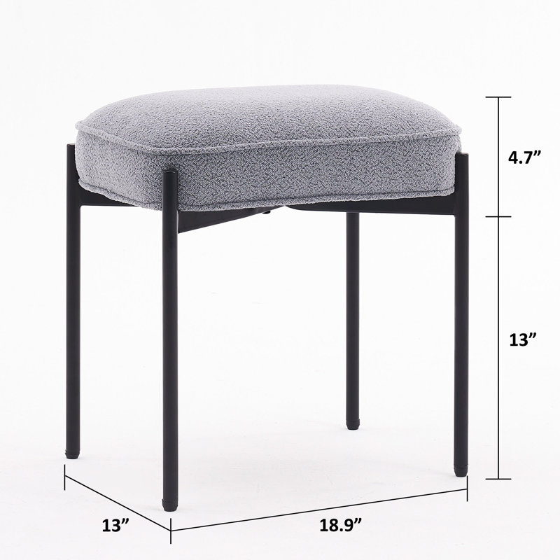 Ebern Designs Romere Vanity Stool Fabric Upholstered Accent Stool ...