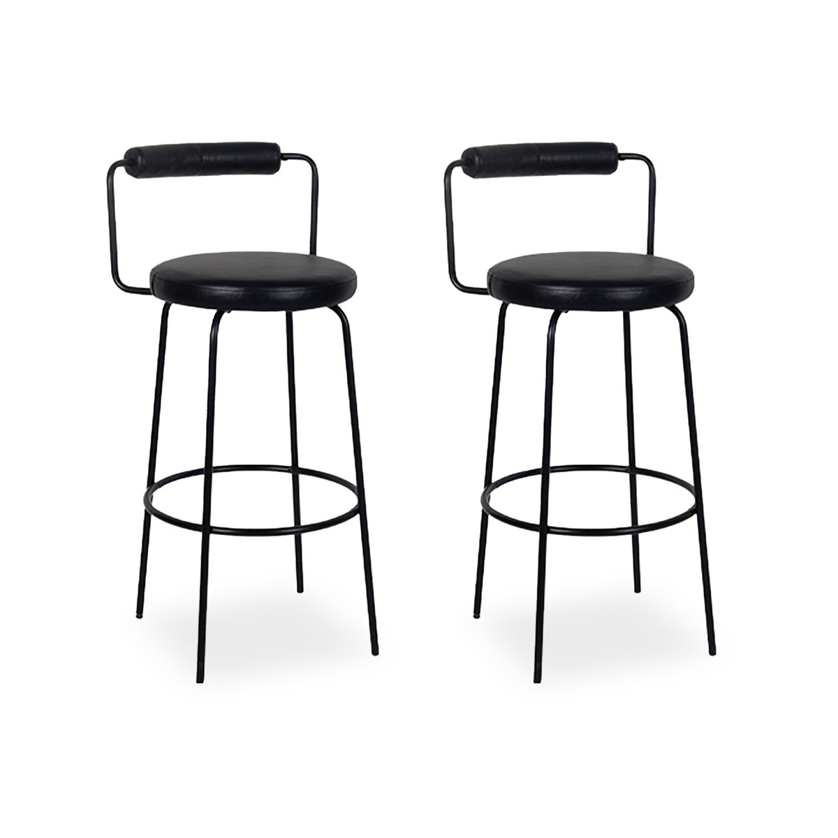 17 Stories Modern Simple Ultra-Fine Leather Backrest Bar Stools | Wayfair