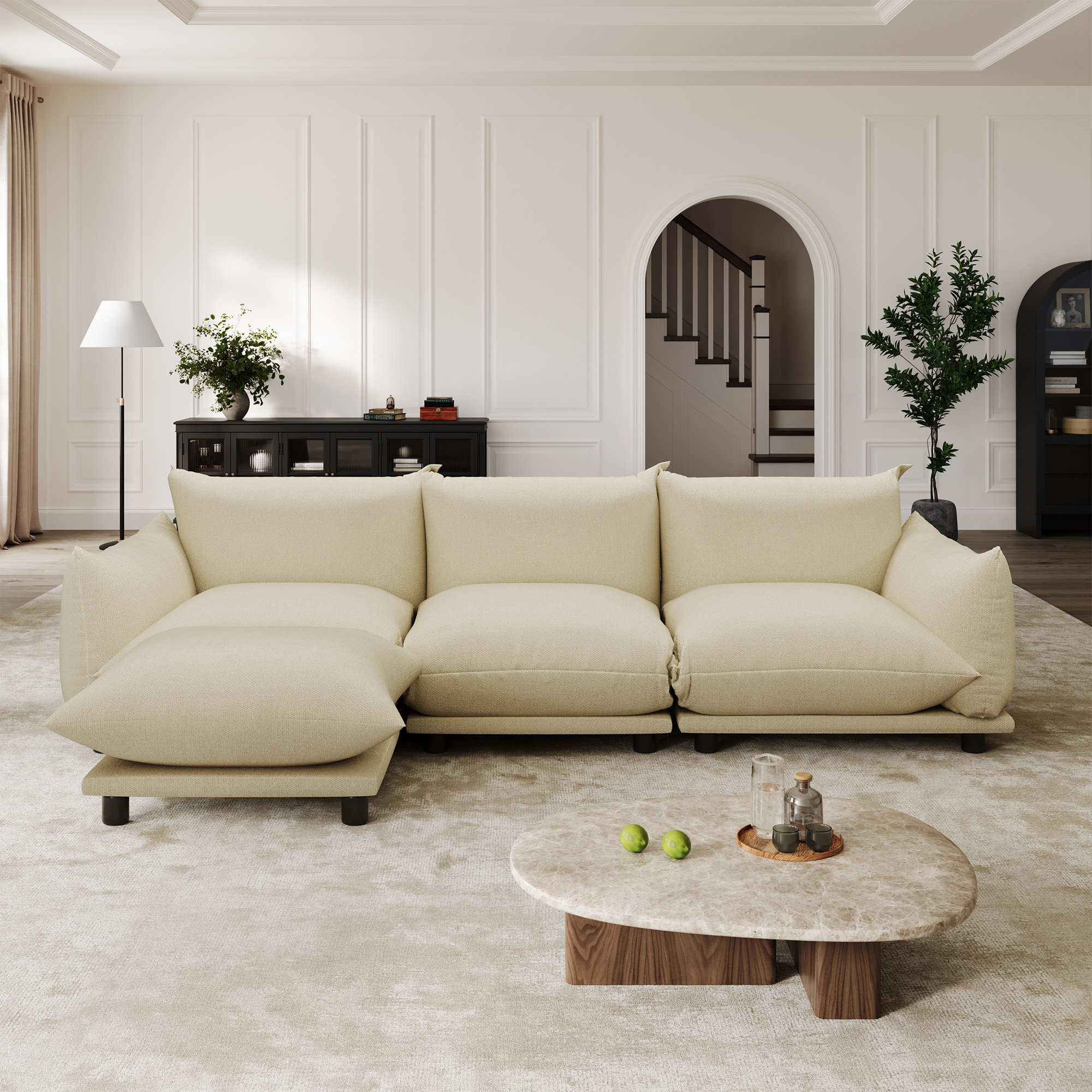Ebern Designs Upholstered Sofa, Modular Sectional Sofa Couch for Living ...