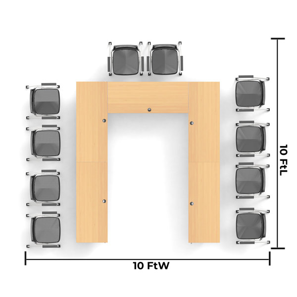 TeamWORK Tables 10 Person Training Meeting Seminar Tables with Modesty ...