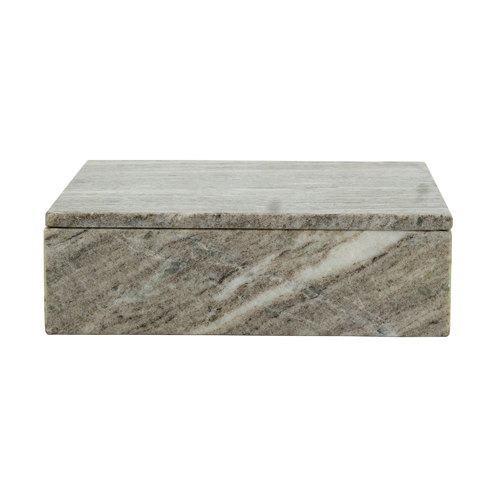 Latitude Run® Decorative Gray Marble Storage Box With Removable Lid ...