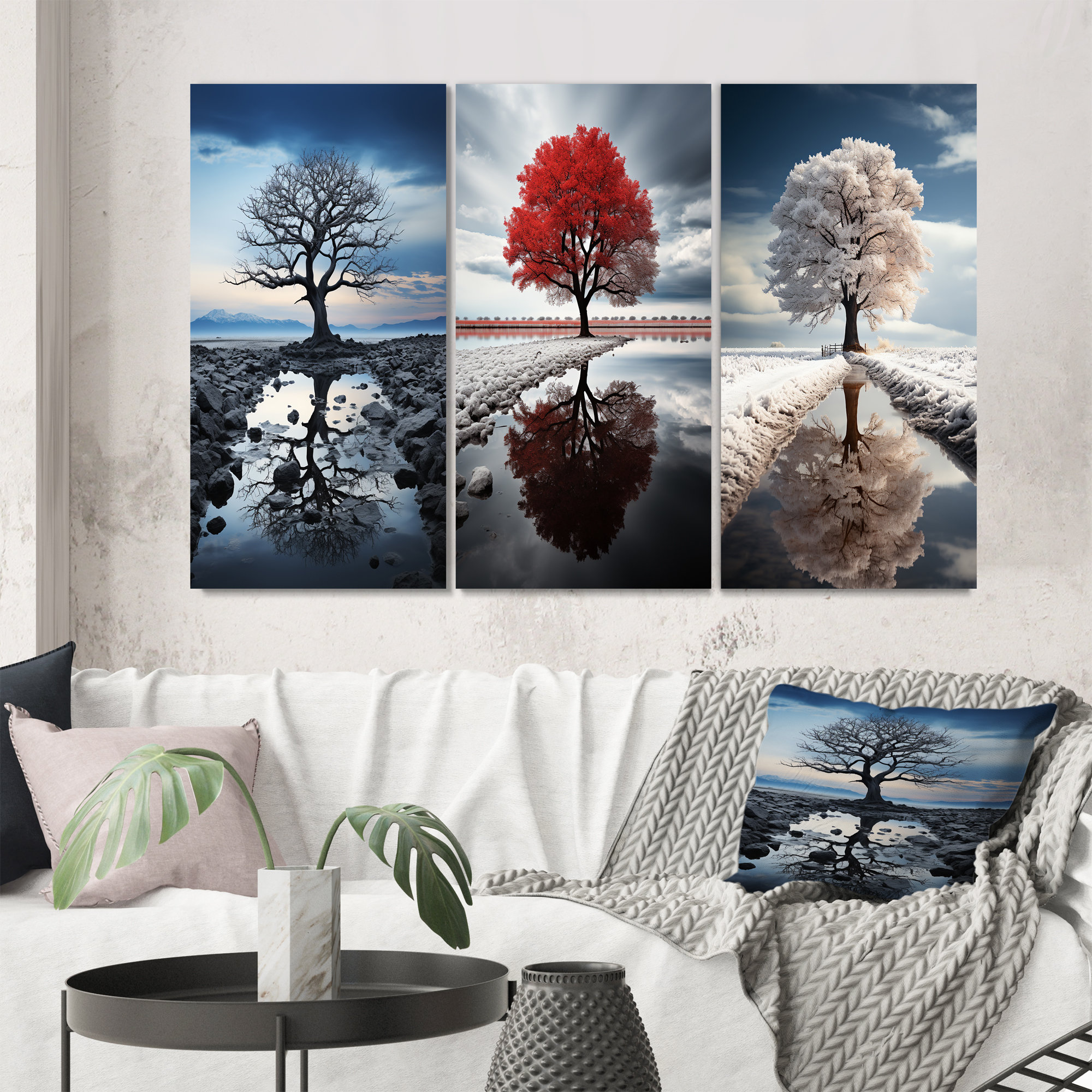 Red Barrel Studio® " Blue Gray Tree Silent Strength " 3 - Pieces on ...
