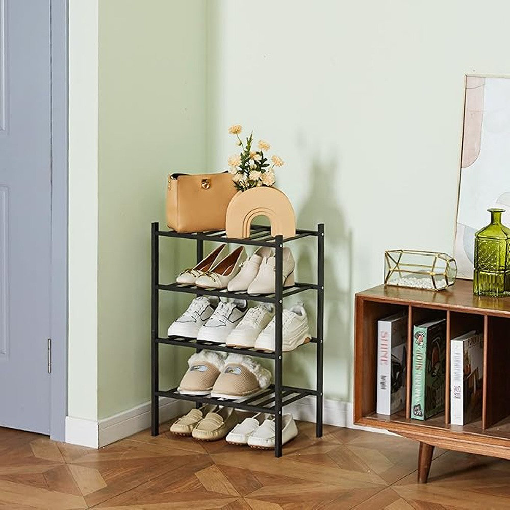 Latitude Run® Shoe Rack For Entryway Closet 4 Tier Narrow Shoe Rack ...
