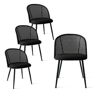 Black Wicker & Rattan Kitchen & Dining Chairs You'll Love | Wayfair