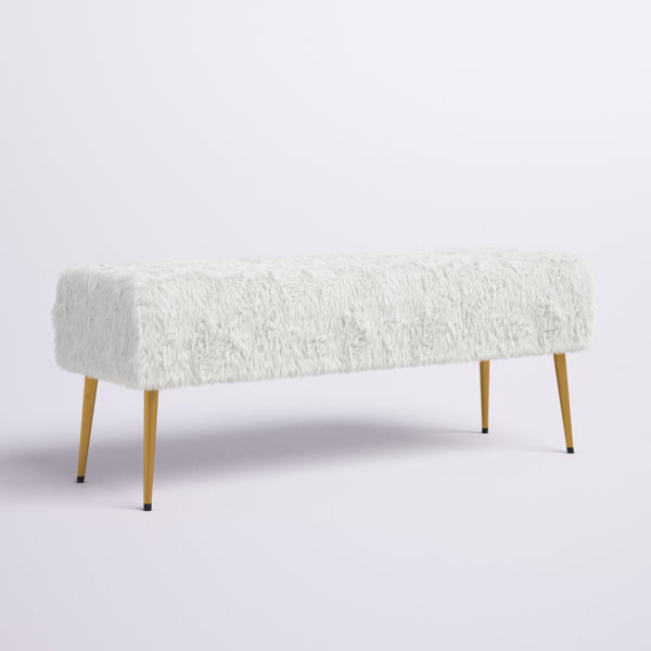 Mercer41 Faux Fur Bench & Reviews | Wayfair